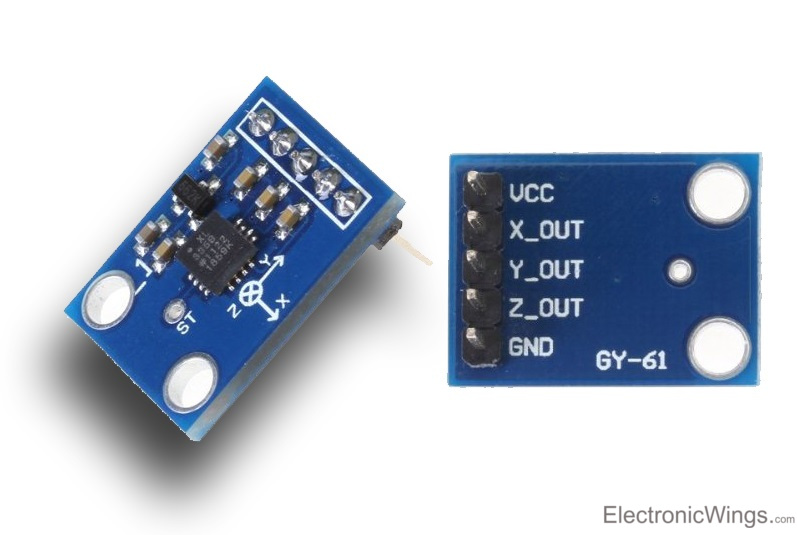 Accelerometer ADXL335 Interfacing With AVR ATmega16 ElectronicWings